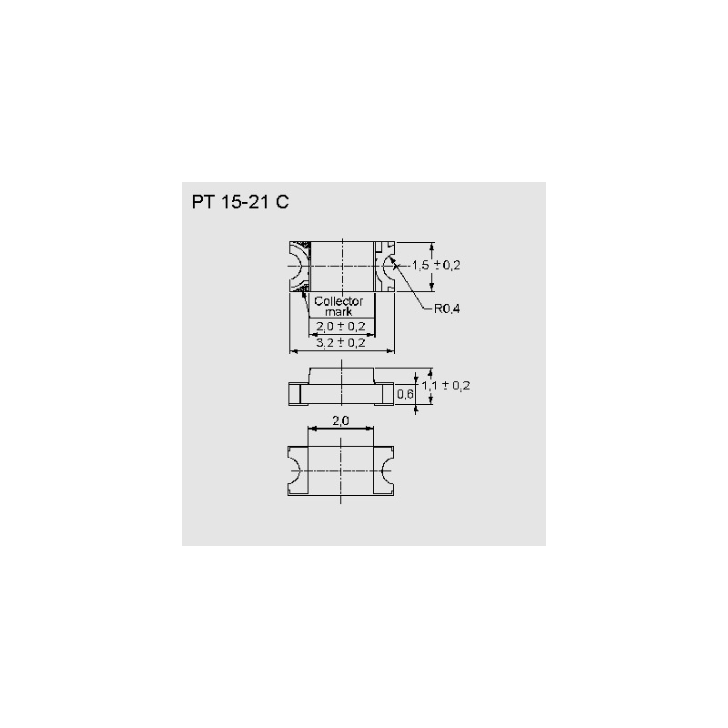 PT15-21C/TR8 Everlight Fototransistoren, 1206 SMD-Gehäuse - elpro Elektronik