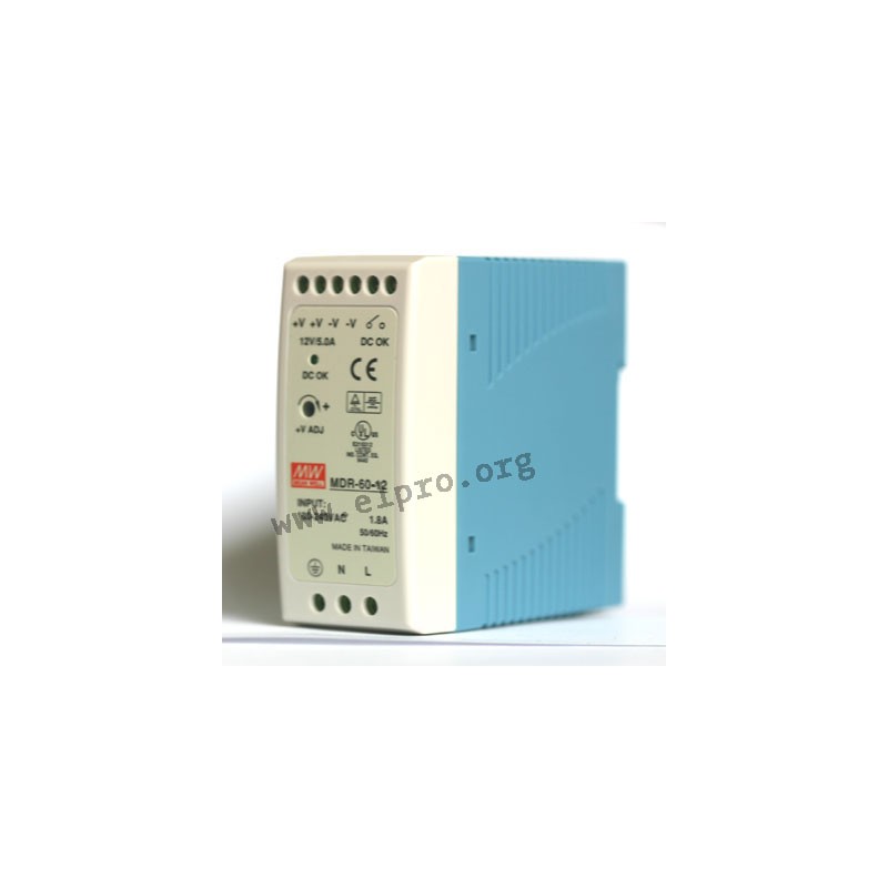 MDR-60-48 Mean Well DIN rail switching power supplies, 60W - elpro