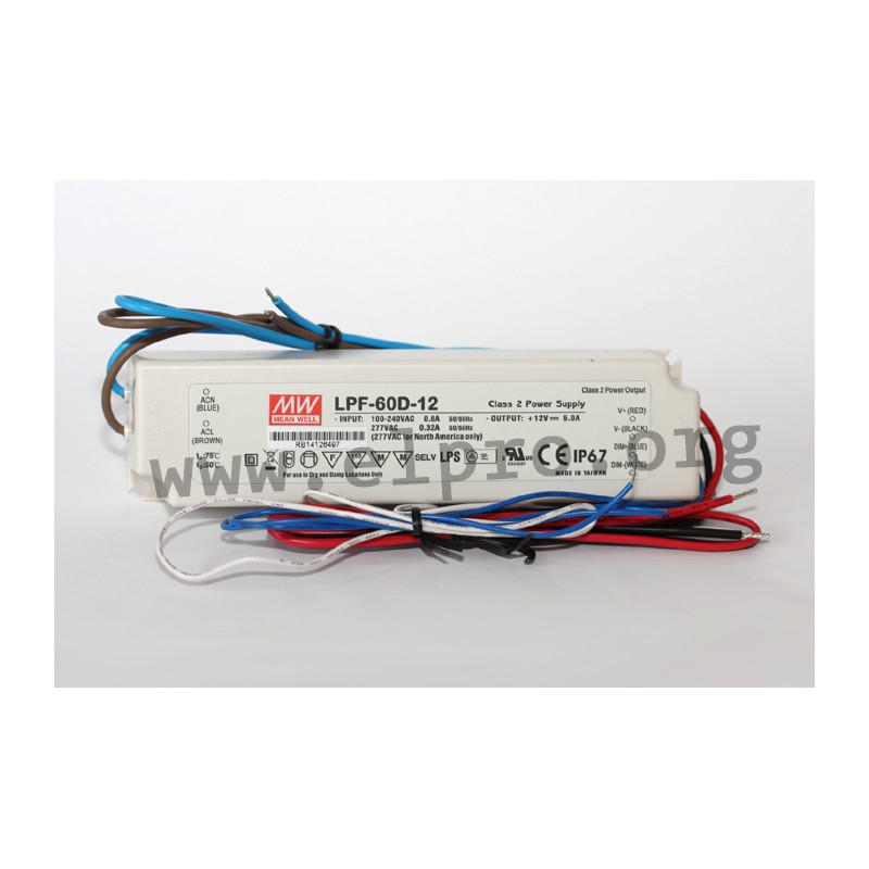 LPF-60D-24 Mean Well LED-Schaltnetzteile, 60W - elpro Elektronik