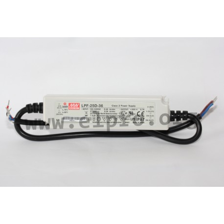 LPF-25D-36 Mean Well LED drivers, 25W - elpro Elektronik