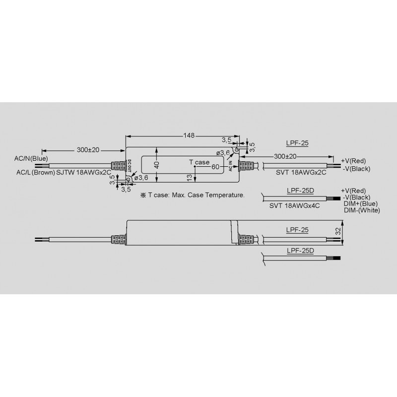 LPF-25D-48 Mean Well LED drivers, 25W - elpro Elektronik