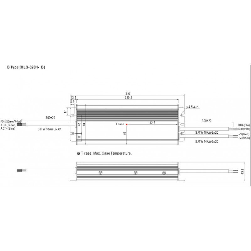 HLG-320H-36B Mean Well LED-Schaltnetzteile, 320W - elpro Elektronik