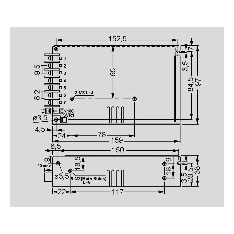 HRP-100-24 Mean Well switching power supplies, 100W - elpro Elektronik