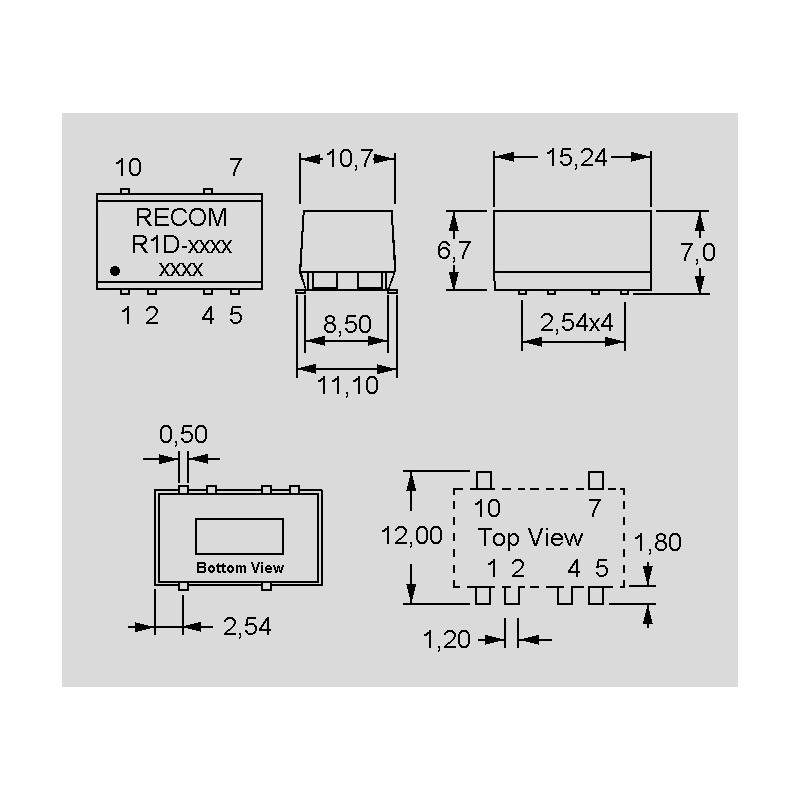 R1D-0505 Recom DC/DC-Wandler, 1W - elpro Elektronik