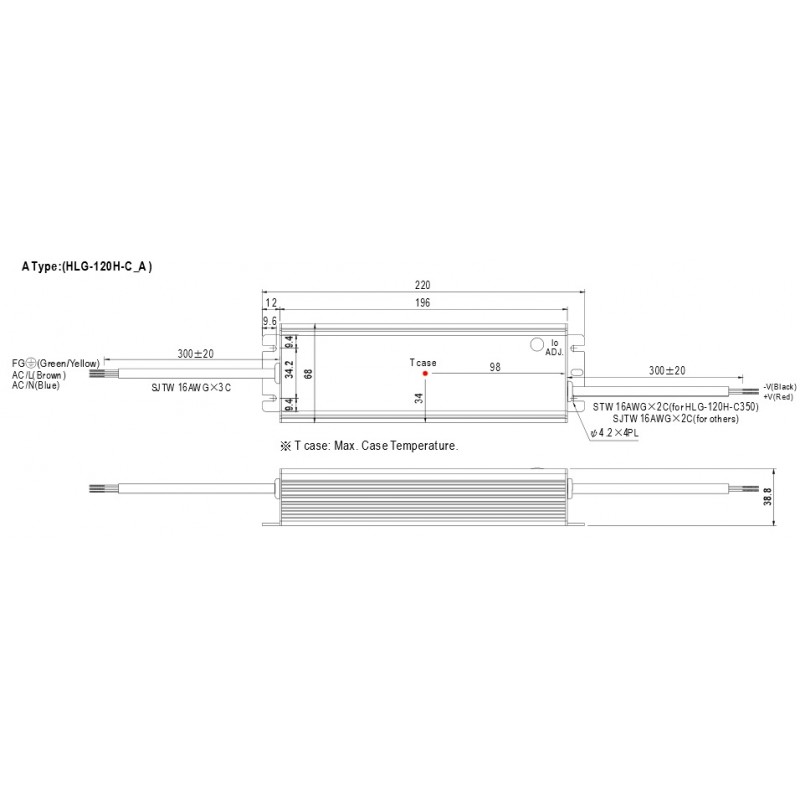 HLG-120H-C350A Mean Well LED-Schaltnetzteile, 150W - elpro Elektronik