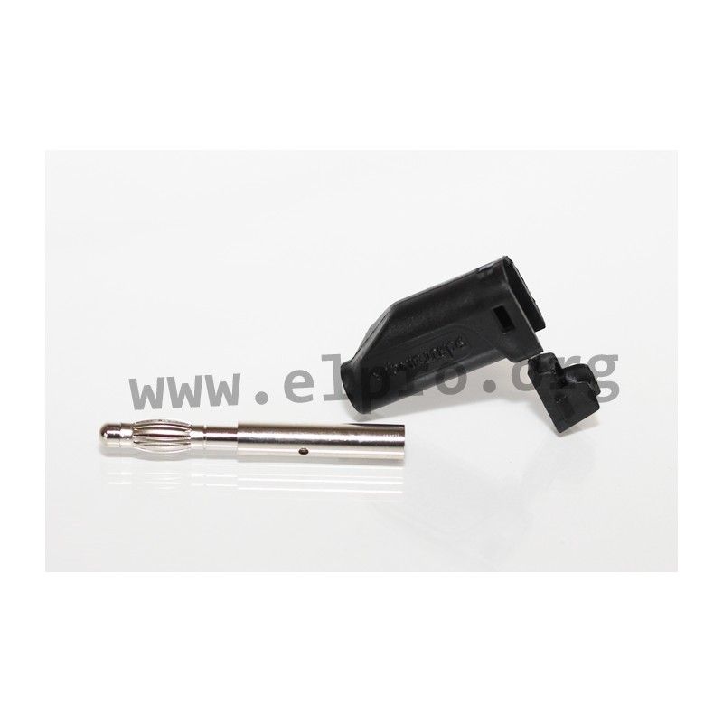 FK 15 L Ni/1 schwarz, Federkorbstecker, stapelbar, 16A - elpro Elektronik