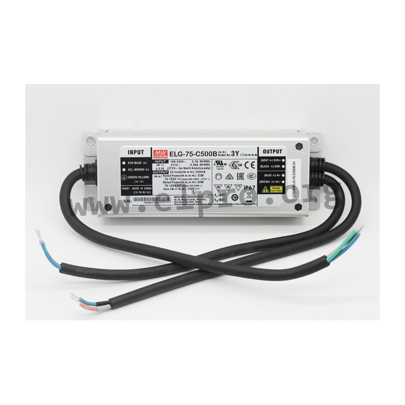 ELG-75-C1050B-3Y Mean Well LED drivers, 75W - elpro Elektronik