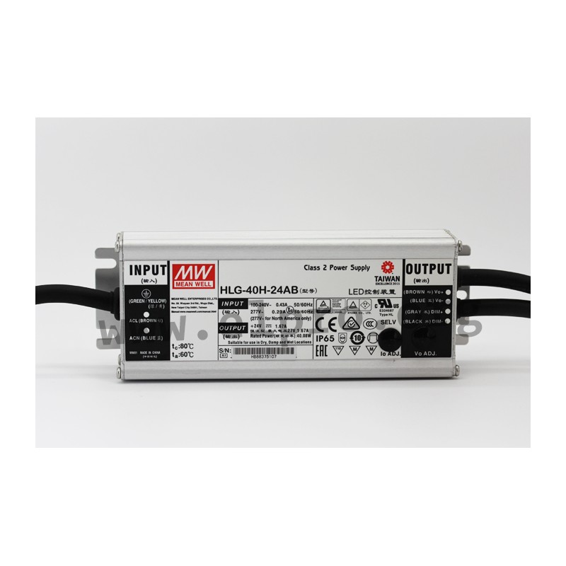 HLG-40H-12AB Mean Well LED drivers, 40W - elpro Elektronik