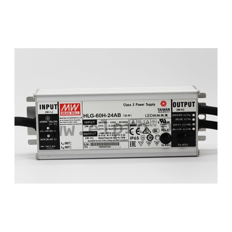 HLG-60H-30AB Mean Well LED drivers, 60W - elpro Elektronik