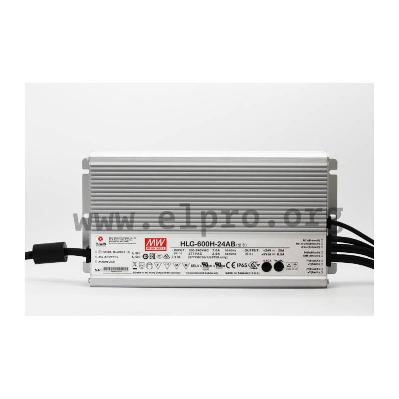 HLG-600H-20AB Mean Well LED drivers, 600W - elpro Elektronik
