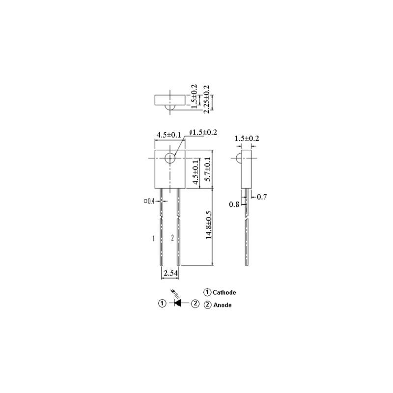 IR908-7C Everlight IR-LEDs, side view - elpro Elektronik