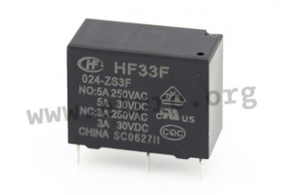 HF33F Hongfa Printrelais, 10A, 1 Wechsler - elpro Elektronik