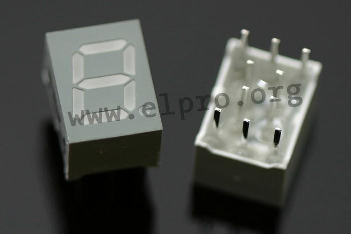 LiteOn 7-segment LED displays, 7mm digit height, 1 digit, LTS2801 and ...