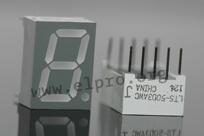 LiteOn 7-segment LED displays, 14,2mm digit height, 1 digit, LTS-5003 ...