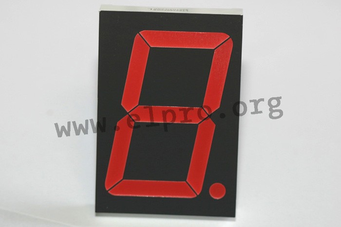 LiteOn 7-segment LED displays, 57mm digit height, 1 digit, LTS23805 ...