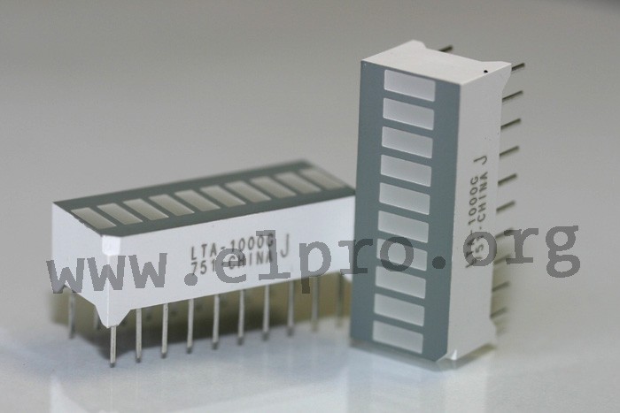 LiteOn LED bargraphs, diffuse, DIL20 housing, LTA-1000 series - elpro ...