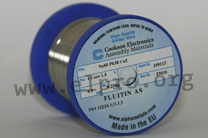 Alpha soldering wires, 1,4% halogen-free flux, for SMD components ...