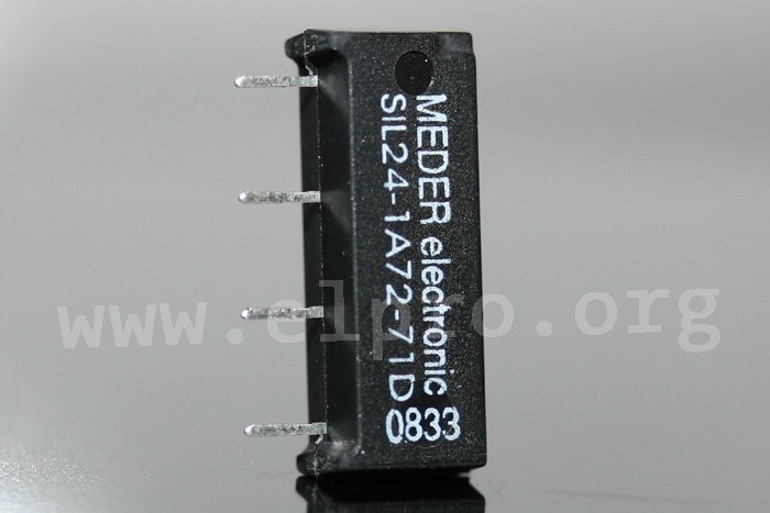 Standex Meder reed relays, SIL housing, 1 normally open contact, SIL ...