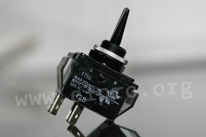 Bulgin toggle switches, 16A, for Ø12,7mm cutout, 1700 and 1750 series ...