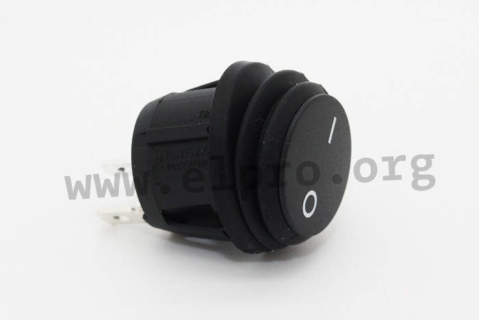 Shin Chin rocker switches, round, IP65, for Ø20,2mm panel cut-out, 1 ...