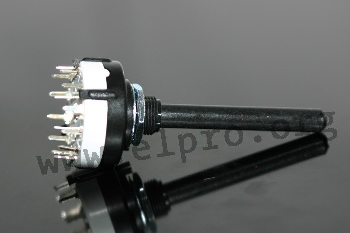 Lorlin rotary switches, 50mm axis, soldering pins, shorting, CK series ...