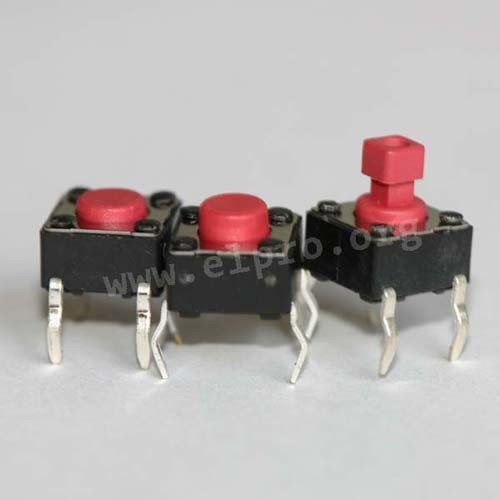 Diptronics tact switches, 6x6mm, 2,6N, DTS-6 series - elpro Elektronik