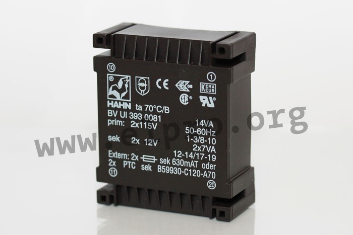 Hahn flat transformers, 14VA, UI 39 - elpro Elektronik