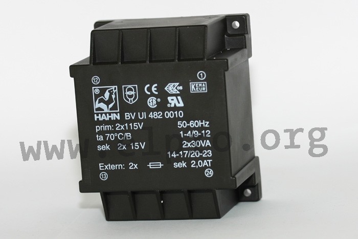 Hahn flat transformers, 60VA, UI 48 - elpro Elektronik