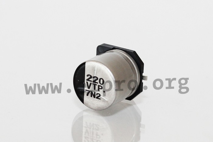 Panasonic electrolytic capacitors, SMD, 105°C, reflow, low ESR, 3000h ...