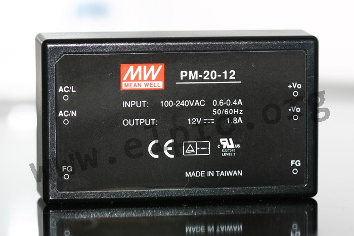 Mean Well AC/DC converters, 20W, PCB, PM-20 series - elpro Elektronik