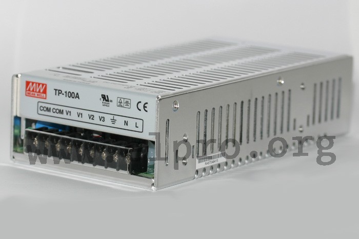 Mean Well switching power supplies, 100W, triple output, TP-100 series ...