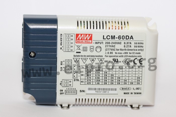 Mean Well LED drivers, 60W, IP20, constant current, dimmable, DALI ...
