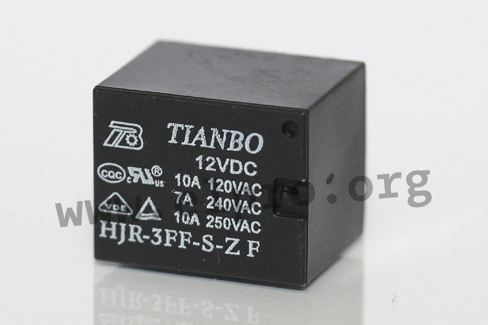 Tianbo PCB relays, 10A, 1 changeover contact, HJR-3FF series - elpro ...