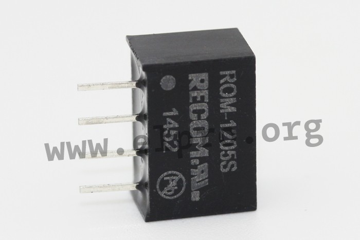 Recom DC/DC converters, 1W, SIL4 housing, ROM series - elpro Elektronik