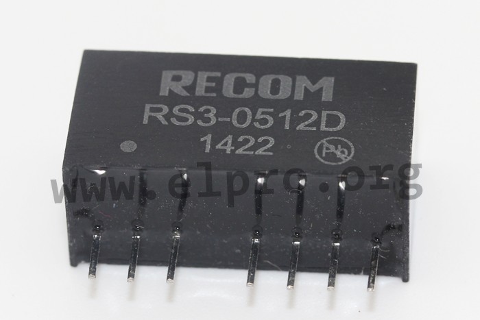 Recom DC/DC converters, 3W, SIL8 housing, regulated, RS3 series - elpro ...