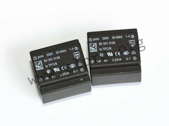 Hahn PCB transformers, 0,35VA, EE20/6 - elpro Elektronik