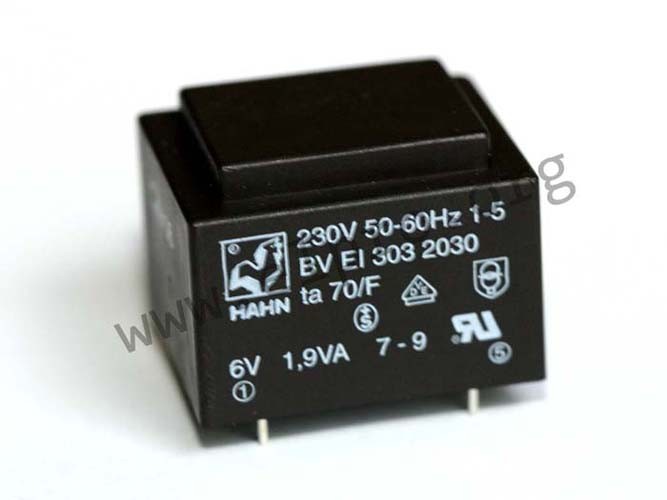 Hahn PCB transformers, 1,9VA, EI 30 - elpro Elektronik