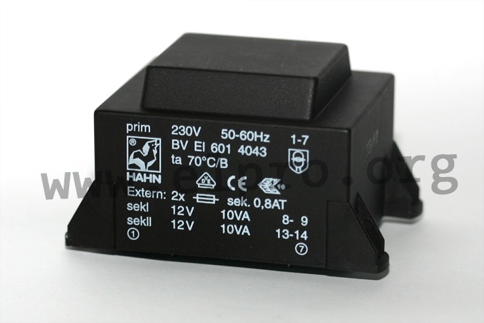 Hahn PCB transformers, 20VA, EI 60 - elpro Elektronik