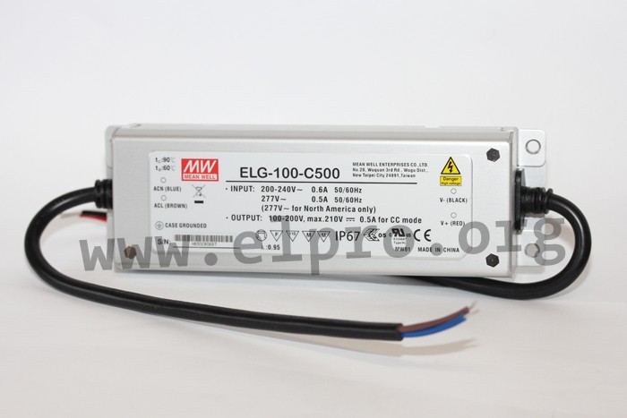 Mean Well LED drivers, 100W, IP67, constant current, ELG-100-C series - elpro Elektronik