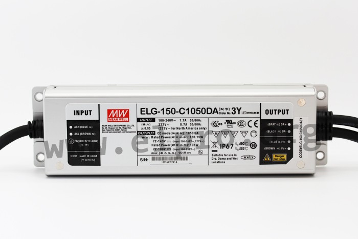 Mean Well LED drivers, 150W, IP67, constant current, DALI interface ...