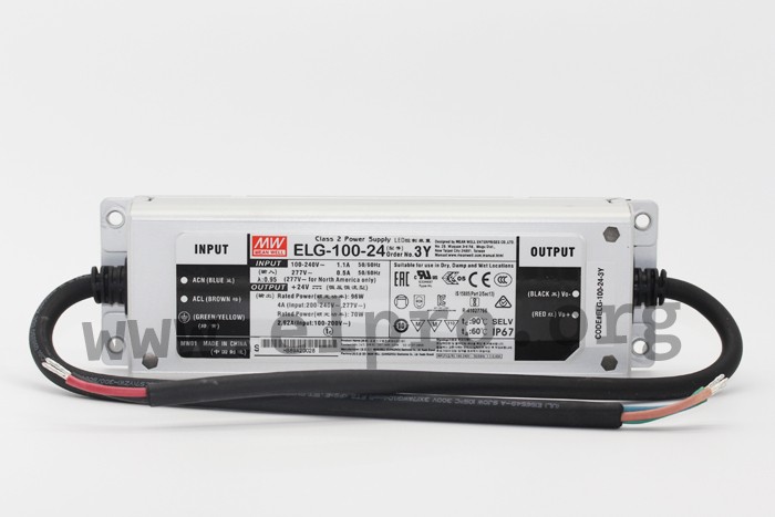 Mean Well LED drivers, 100W, IP67, CV and CC (mixed mode), protective ...