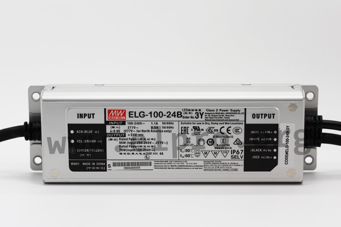 Mean Well LED drivers, 100W, IP67, CV and CC (mixed mode), dimmable ...