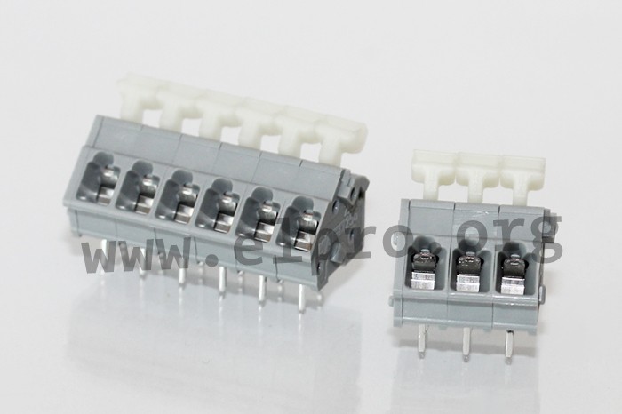 Wago spring terminal blocks, pitch 5mm/5,08mm, 24A, 45°, with lever ...