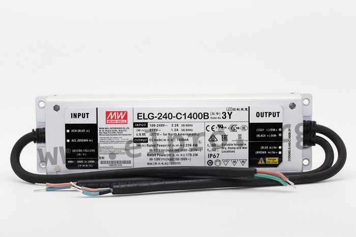 Mean Well LED drivers, 240W, IP67, constant current, dimmable ...