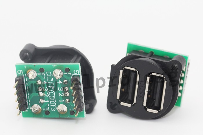 Cliff USB-Doppelbuchsen, im XLR-Gehäuse, CP Serie - elpro Elektronik