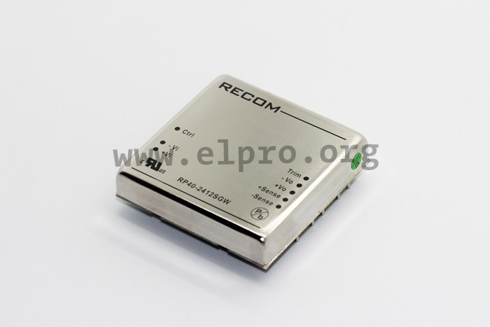 Recom DC/DC converters, 40W, 2"x2", RP40-GW series - elpro Elektronik