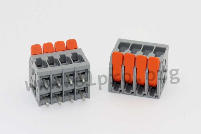 Wago spring force terminals, pitch 5mm, 32A, with lever, 2604 series ...