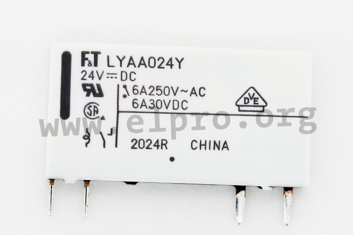 Fujitsu PCB relays, 6A, 1 normally open contact, FTR-LYAA series - elpro Elektronik