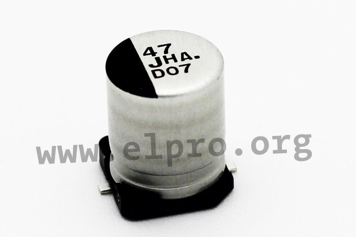 Panasonic electrolytic capacitors, SMD, 105°C, 1000h, HA series - elpro ...