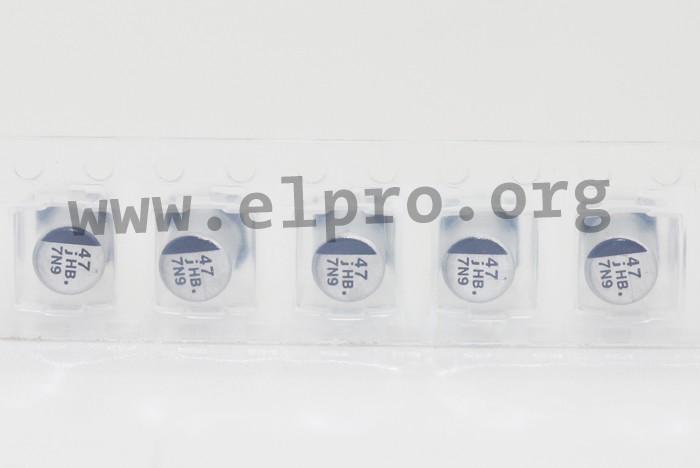 Panasonic electrolytic capacitors, SMD, 105°, 2000h, HB series - elpro ...